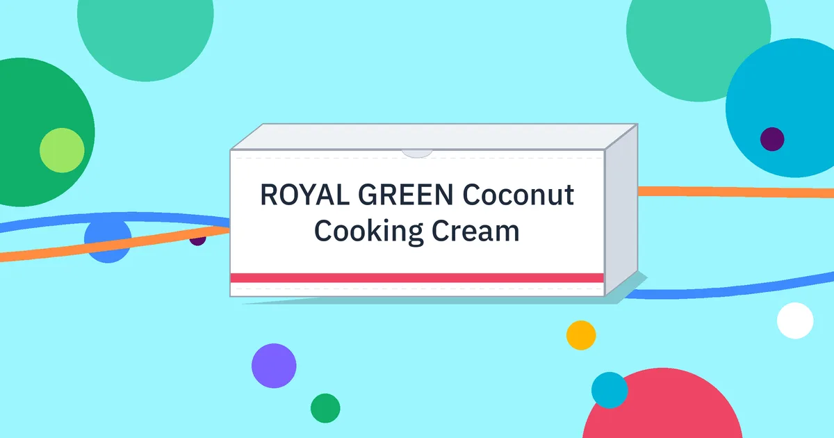 Symbolbild: Packung mit der Aufschrift ROYAL GREEN Coconut Cooking Cream (PZN 16504553) – Verfügbarkeit und Bezug in Apotheken in Frankfurt am Main