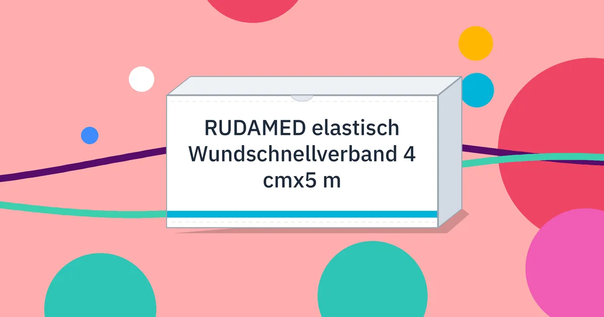 Symbolbild: Packung mit der Aufschrift RUDAMED elastisch Wundschnellverband 4 cmx5 m (PZN 07092838) – Verfügbarkeit und Bezug in Apotheken in Frankfurt am Main