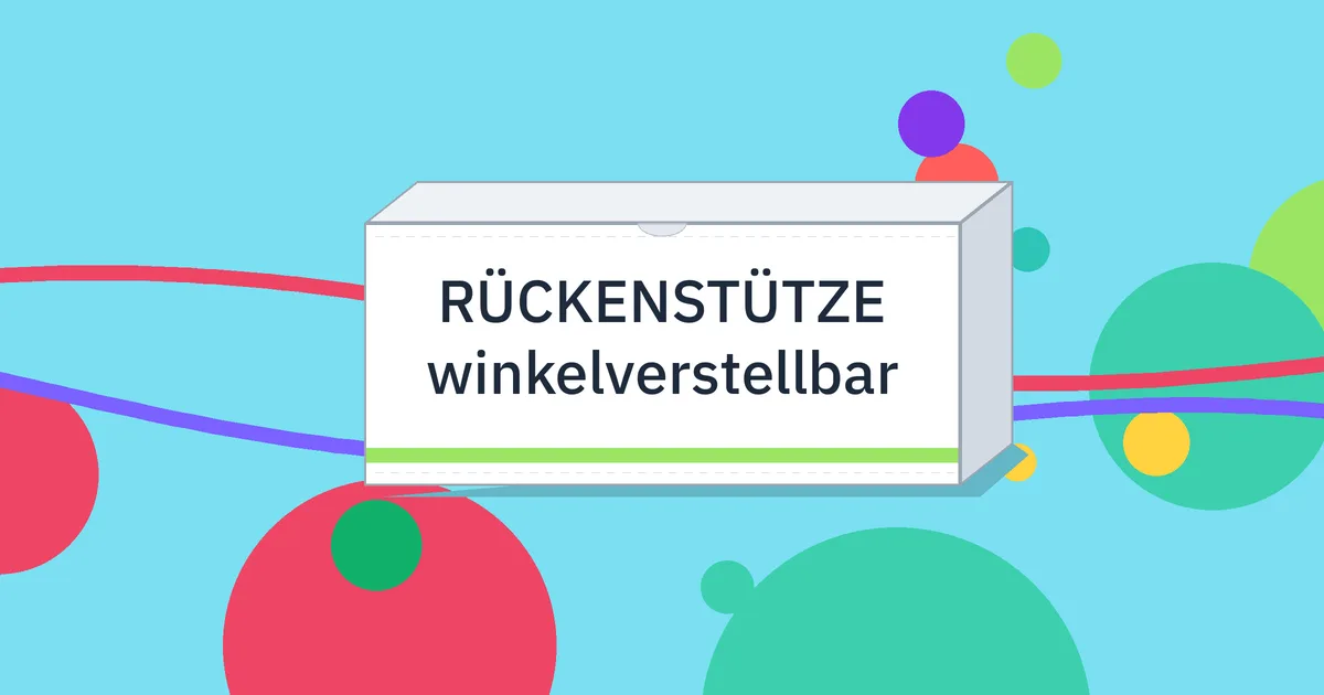 Symbolbild: Packung mit der Aufschrift RÜCKENSTÜTZE winkelverstellbar (PZN 01526069) – Verfügbarkeit und Bezug in Apotheken in Frankfurt am Main