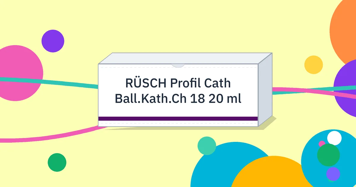 Symbolbild: Packung mit der Aufschrift RÜSCH Profil Cath Ball.Kath.Ch 18 20 ml (PZN 04248731) – Verfügbarkeit und Bezug in Apotheken in Frankfurt am Main