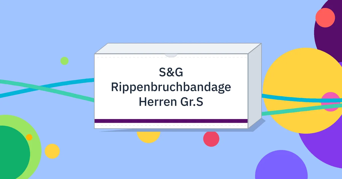 Symbolbild: Packung mit der Aufschrift S&G Rippenbruchbandage Herren Gr.S (PZN 05044930) – Verfügbarkeit und Bezug in Apotheken in Frankfurt am Main