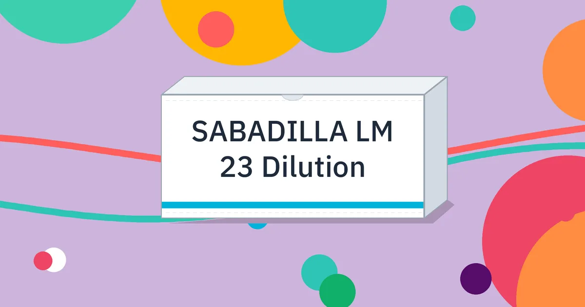 Symbolbild: Packung mit der Aufschrift SABADILLA LM 23 Dilution (PZN 13174693) – Verfügbarkeit und Bezug in Apotheken in Frankfurt am Main