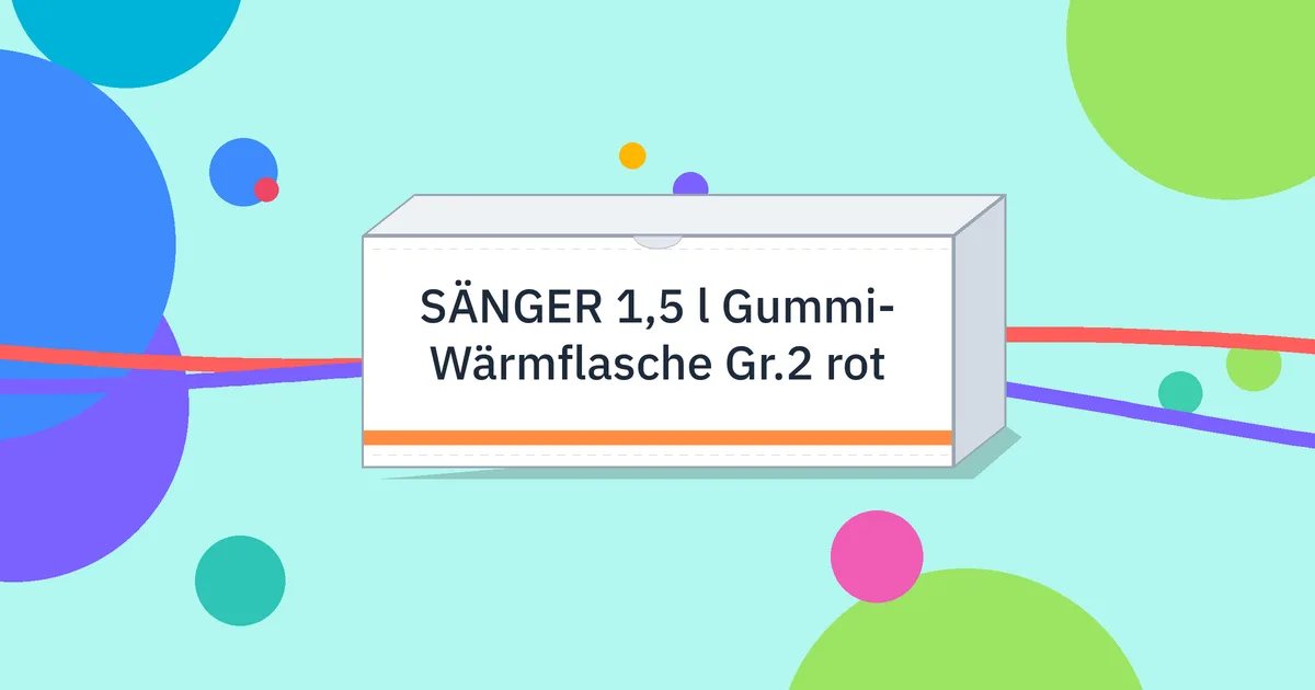 Symbolbild: Packung mit der Aufschrift SÄNGER 1,5 l Gummi-Wärmflasche Gr.2 rot (PZN 02189817) – Verfügbarkeit und Bezug in Apotheken in Frankfurt am Main