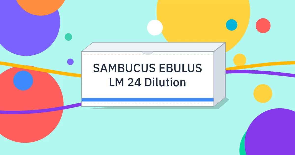 Symbolbild: Packung mit der Aufschrift SAMBUCUS EBULUS LM 24 Dilution (PZN 13180564) – Verfügbarkeit und Bezug in Apotheken in Frankfurt am Main