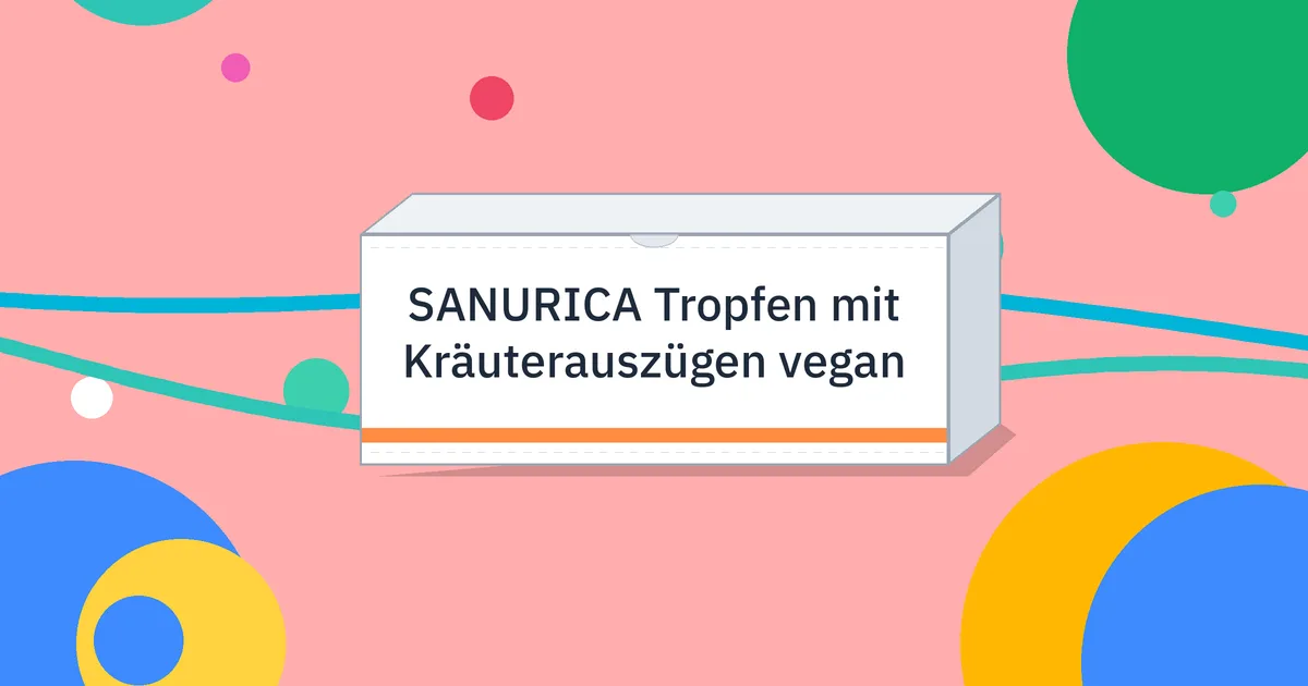 Symbolbild: Packung mit der Aufschrift SANURICA Tropfen mit Kräuterauszügen vegan (PZN 15248160) – Verfügbarkeit und Bezug in Apotheken in Frankfurt am Main