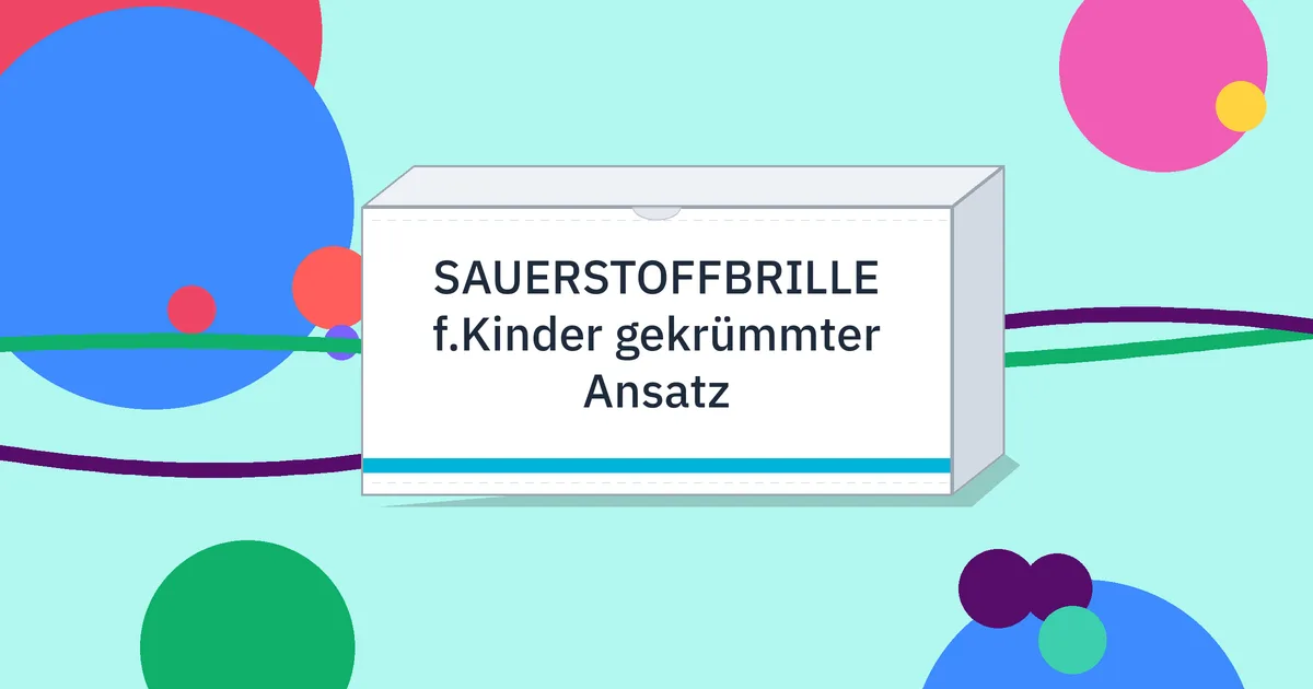 Symbolbild: Packung mit der Aufschrift SAUERSTOFFBRILLE f.Kinder gekrümmter Ansatz (PZN 04306411) – Verfügbarkeit und Bezug in Apotheken in Frankfurt am Main