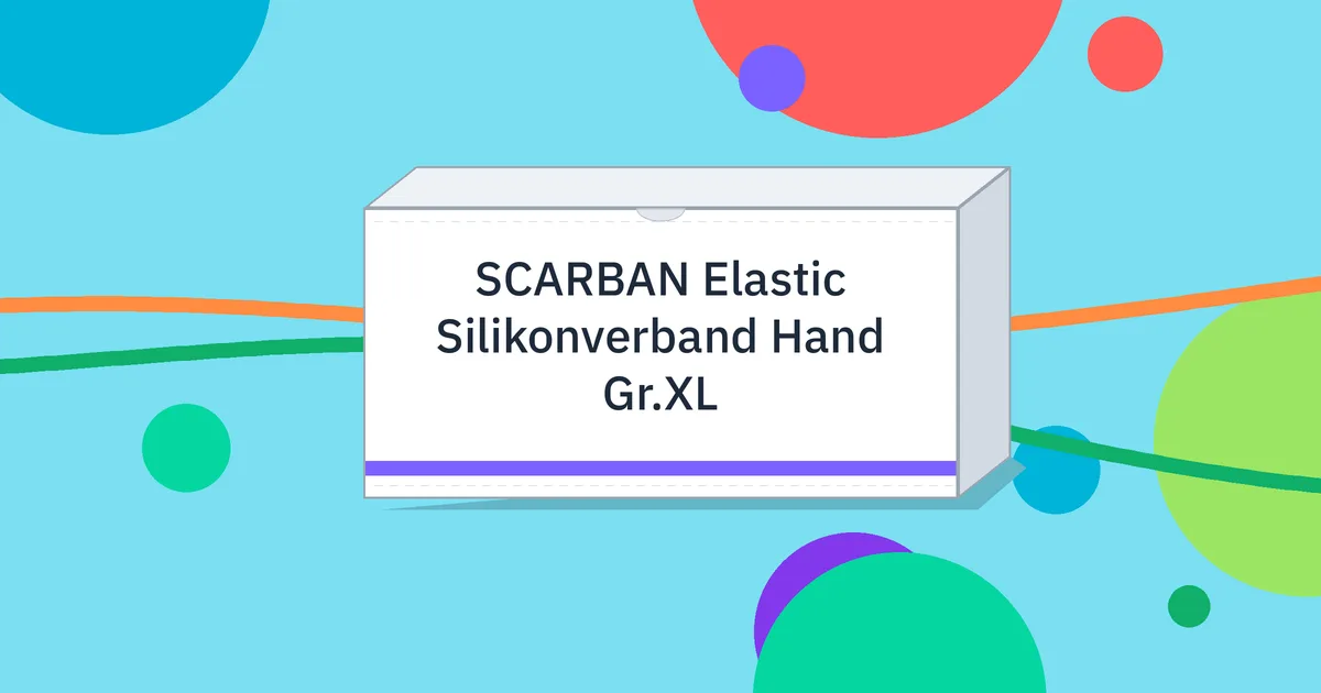 Symbolbild: Packung mit der Aufschrift SCARBAN Elastic Silikonverband Hand Gr.XL (PZN 04740403) – Verfügbarkeit und Bezug in Apotheken in Frankfurt am Main