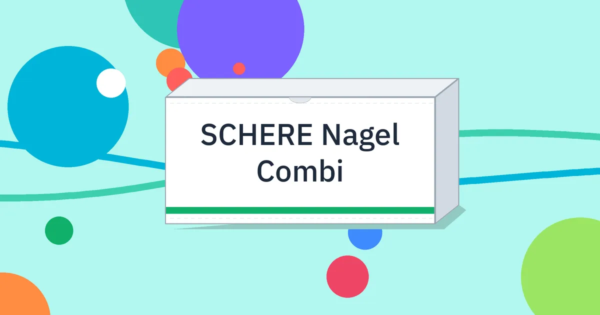 Symbolbild: Packung mit der Aufschrift SCHERE Nagel Combi (PZN 04849904) – Verfügbarkeit und Bezug in Apotheken in Frankfurt am Main