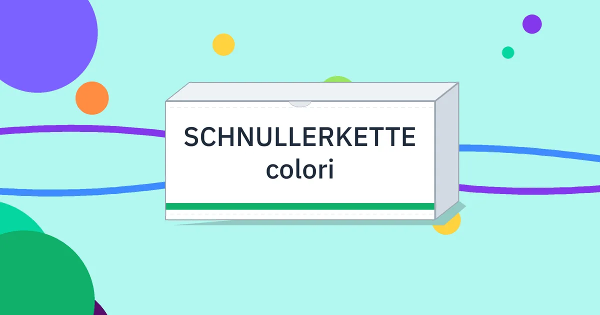 Symbolbild: Packung mit der Aufschrift SCHNULLERKETTE colori (PZN 10011832) – Verfügbarkeit und Bezug in Apotheken in Frankfurt am Main