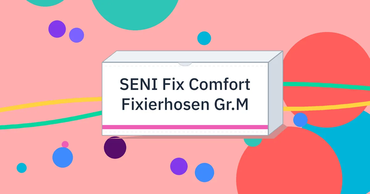 Symbolbild: Packung mit der Aufschrift SENI Fix Comfort Fixierhosen Gr.M (PZN 12664828) – Verfügbarkeit und Bezug in Apotheken in Frankfurt am Main