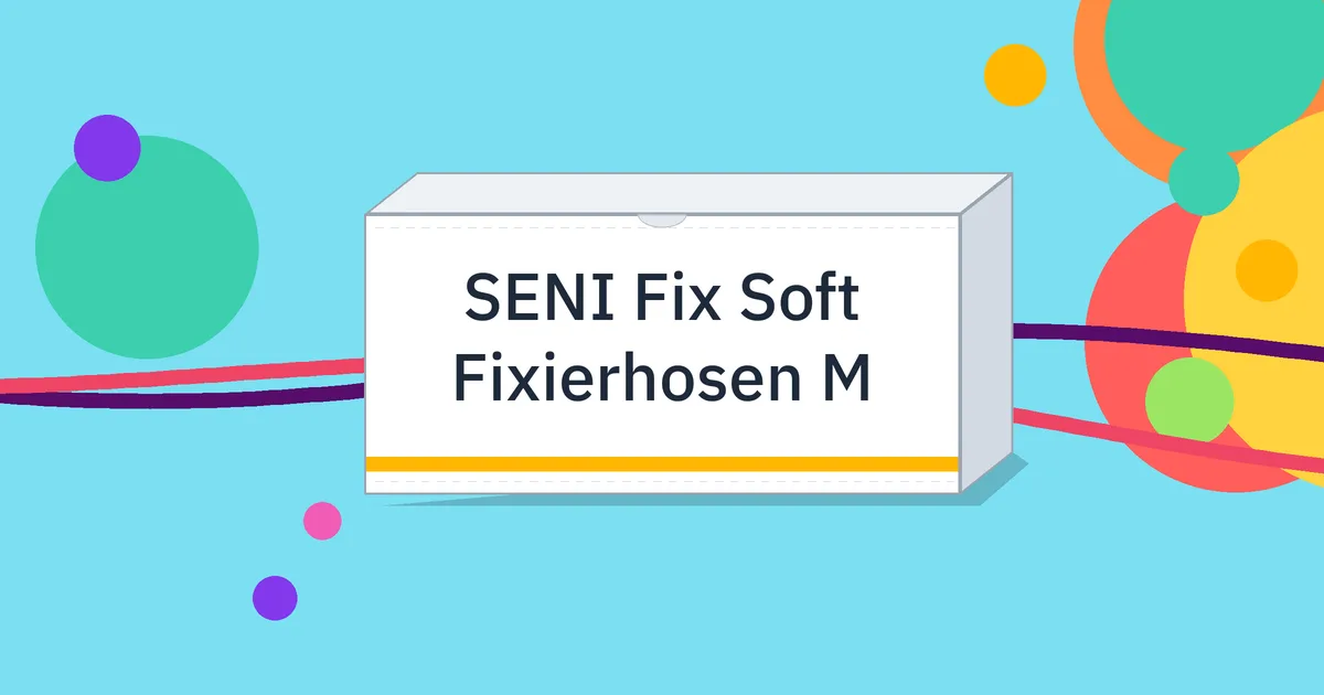 Symbolbild: Packung mit der Aufschrift SENI Fix Soft Fixierhosen M (PZN 17261957) – Verfügbarkeit und Bezug in Apotheken in Frankfurt am Main