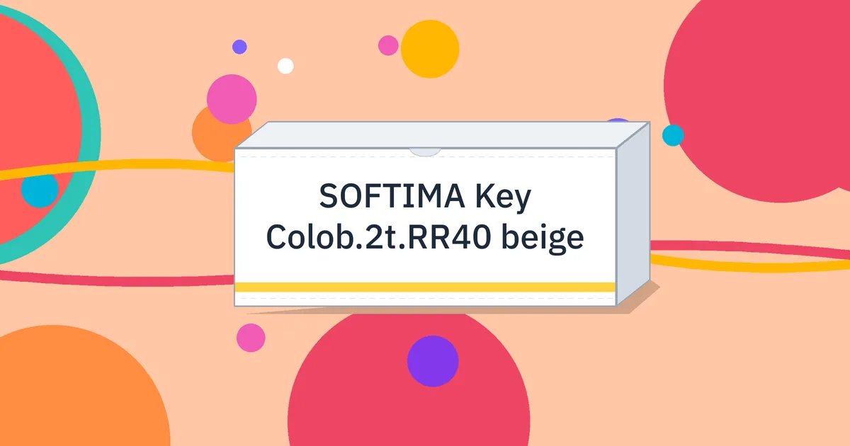 Symbolbild: Packung mit der Aufschrift SOFTIMA Key Colob.2t.RR40 beige (PZN 00993395) – Verfügbarkeit und Bezug in Apotheken in Frankfurt am Main