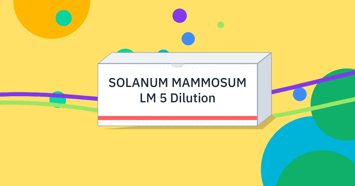 Symbolbild: Packung mit der Aufschrift SOLANUM MAMMOSUM LM 5 Dilution (PZN 13192277) – Verfügbarkeit und Bezug in Apotheken in Frankfurt am Main