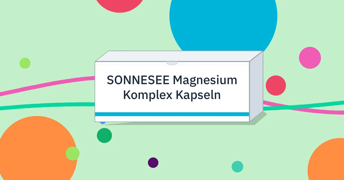 Symbolbild: Packung mit der Aufschrift SONNESEE Magnesium Komplex Kapseln (PZN 19447732) – Verfügbarkeit und Bezug in Apotheken in Frankfurt am Main