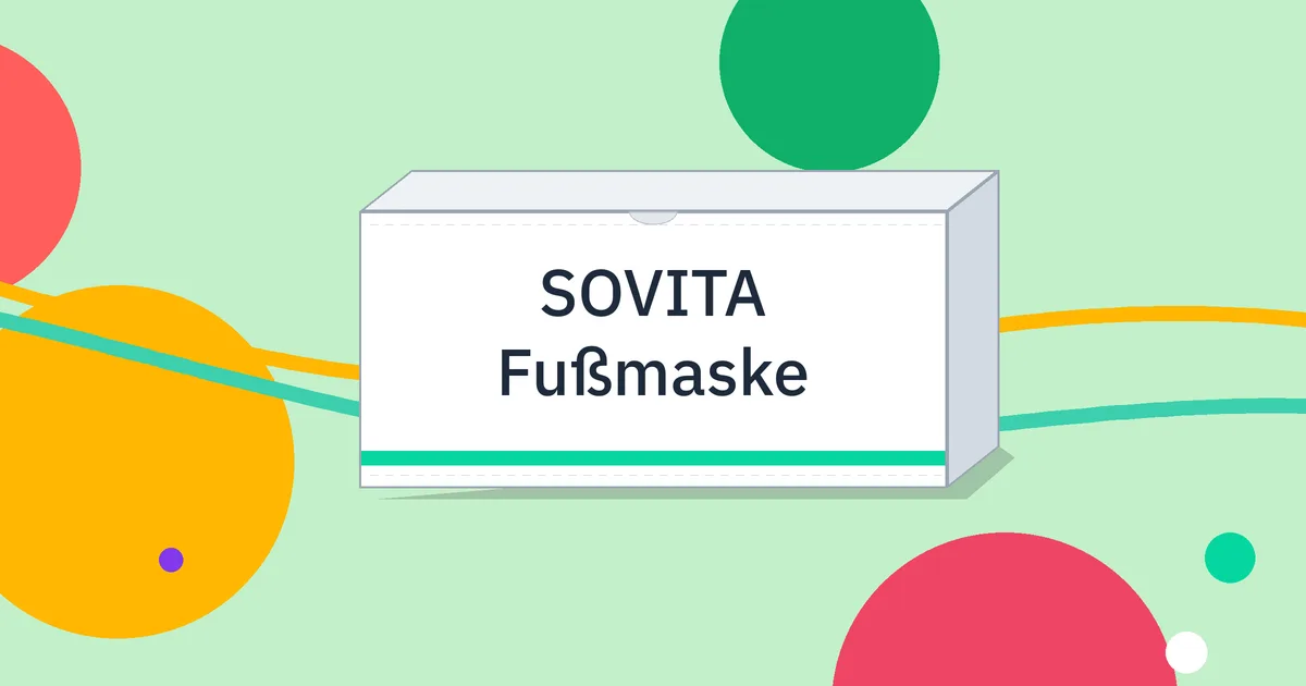 Symbolbild: Packung mit der Aufschrift SOVITA Fußmaske (PZN 16935744) – Verfügbarkeit und Bezug in Apotheken in Frankfurt am Main