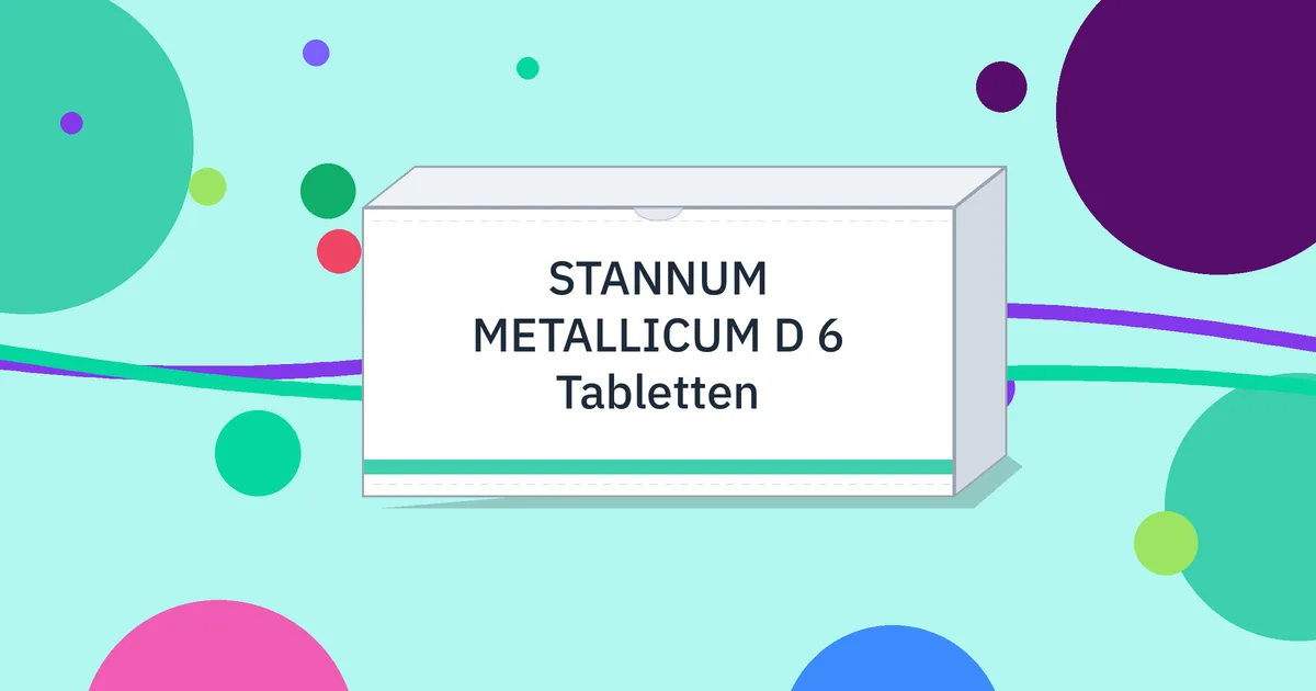 Symbolbild: Packung mit der Aufschrift STANNUM METALLICUM D 6 Tabletten (PZN 01786497) – Verfügbarkeit und Bezug in Apotheken in Frankfurt am Main