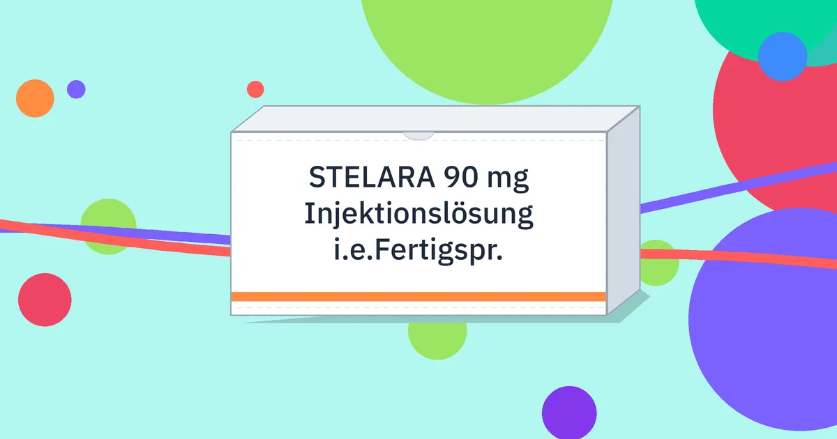 Symbolbild: Packung mit der Aufschrift STELARA 90 mg Injektionslösung i.e.Fertigspr. (PZN 10317548) – Verfügbarkeit und Bezug in Apotheken in Frankfurt am Main