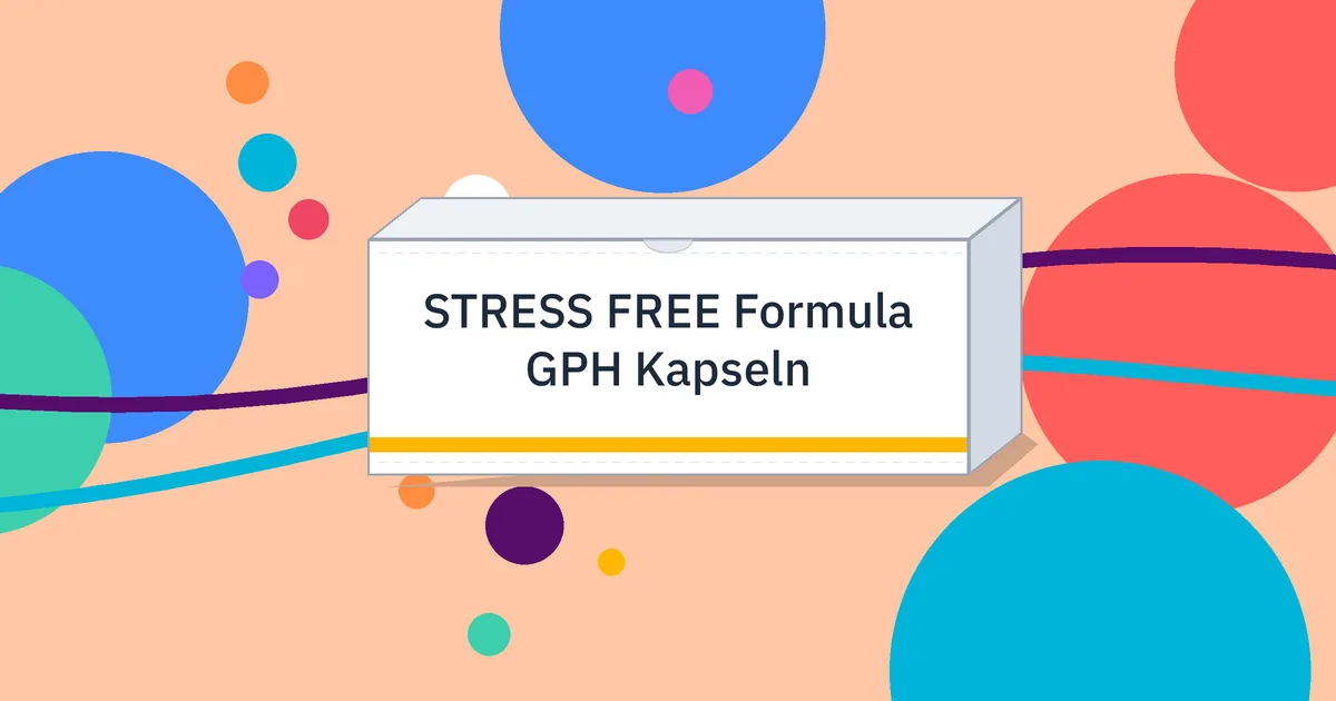 Symbolbild: Packung mit der Aufschrift STRESS FREE Formula GPH Kapseln (PZN 20856565) – Verfügbarkeit und Bezug in Apotheken in Frankfurt am Main