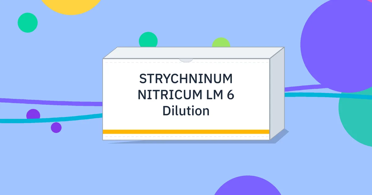 Symbolbild: Packung mit der Aufschrift STRYCHNINUM NITRICUM LM 6 Dilution (PZN 13206648) – Verfügbarkeit und Bezug in Apotheken in Frankfurt am Main