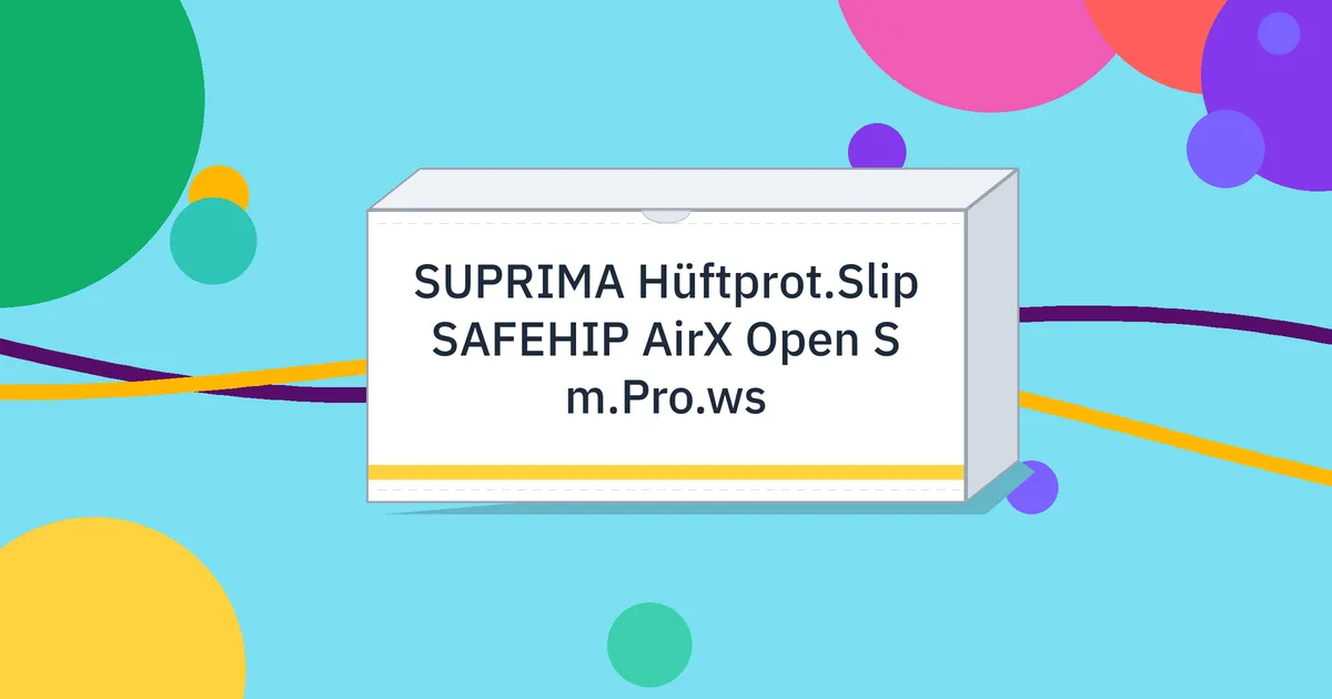 Symbolbild: Packung mit der Aufschrift SUPRIMA Hüftprot.Slip SAFEHIP AirX Open S m.Pro.ws (PZN 13818363) – Verfügbarkeit und Bezug in Apotheken in Frankfurt am Main