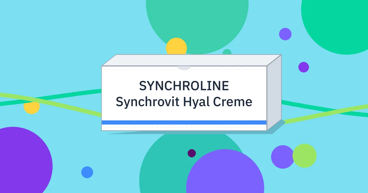 Symbolbild: Packung mit der Aufschrift SYNCHROLINE Synchrovit Hyal Creme (PZN 18778680) – Verfügbarkeit und Bezug in Apotheken in Frankfurt am Main