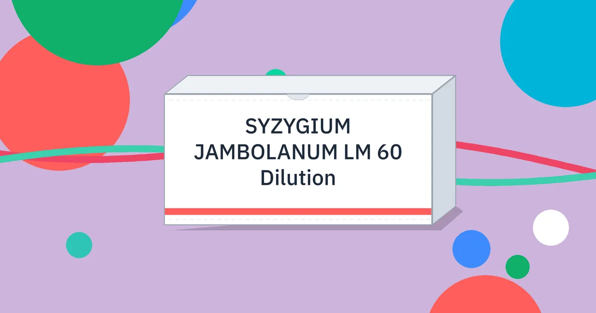 Symbolbild: Packung mit der Aufschrift SYZYGIUM JAMBOLANUM LM 60 Dilution (PZN 13212413) – Verfügbarkeit und Bezug in Apotheken in Frankfurt am Main