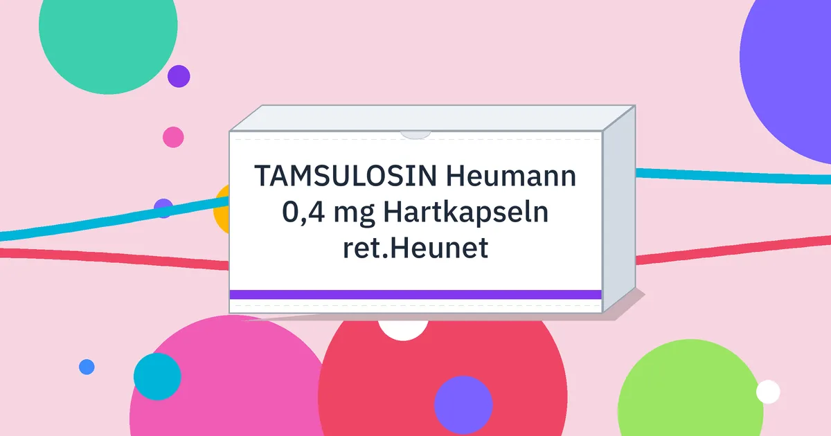 Symbolbild: Packung mit der Aufschrift TAMSULOSIN Heumann 0,4 mg Hartkapseln ret.Heunet (PZN 06100151) – Verfügbarkeit und Bezug in Apotheken in Frankfurt am Main