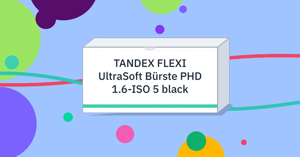 Symbolbild: Packung mit der Aufschrift TANDEX FLEXI UltraSoft Bürste PHD 1.6-ISO 5 black (PZN 16855376) – Verfügbarkeit und Bezug in Apotheken in Frankfurt am Main
