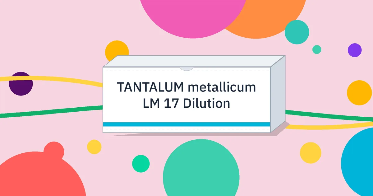 Symbolbild: Packung mit der Aufschrift TANTALUM metallicum LM 17 Dilution (PZN 13213559) – Verfügbarkeit und Bezug in Apotheken in Frankfurt am Main