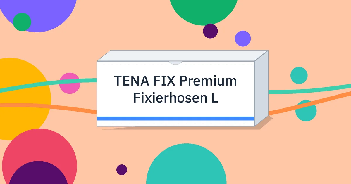 Symbolbild: Packung mit der Aufschrift TENA FIX Premium Fixierhosen L (PZN 03473058) – Verfügbarkeit und Bezug in Apotheken in Frankfurt am Main