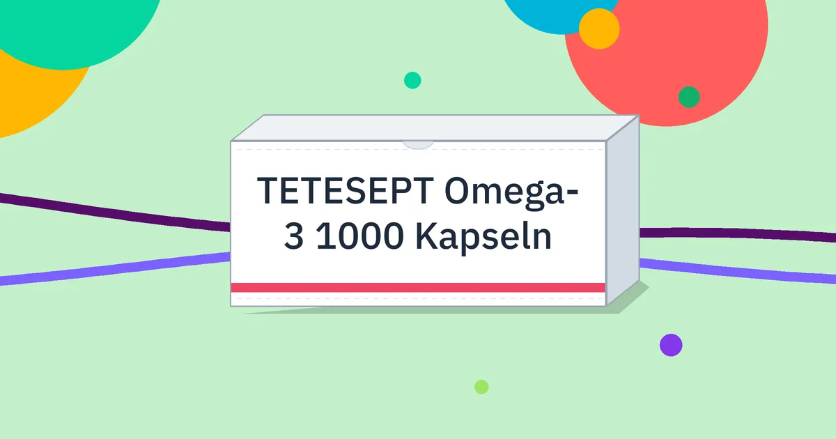 Symbolbild: Packung mit der Aufschrift TETESEPT Omega-3 1000 Kapseln (PZN 11313245) – Verfügbarkeit und Bezug in Apotheken in Frankfurt am Main