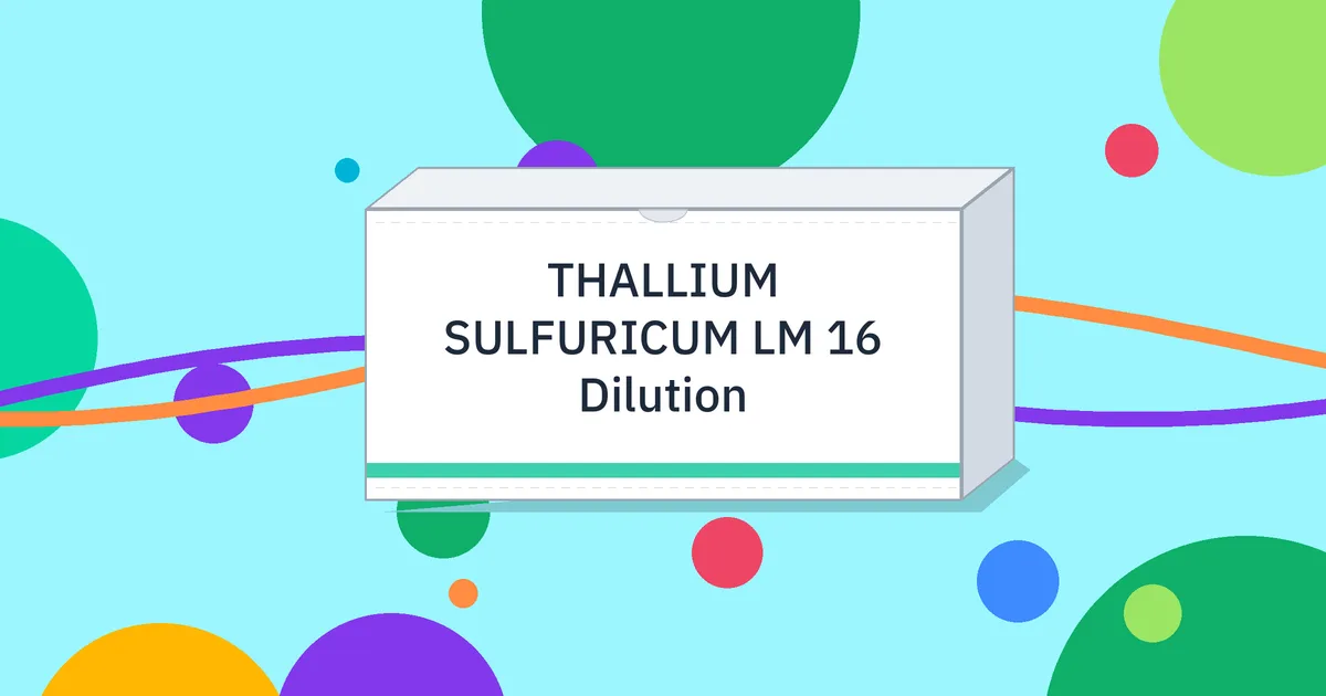 Symbolbild: Packung mit der Aufschrift THALLIUM SULFURICUM LM 16 Dilution (PZN 13218893) – Verfügbarkeit und Bezug in Apotheken in Frankfurt am Main