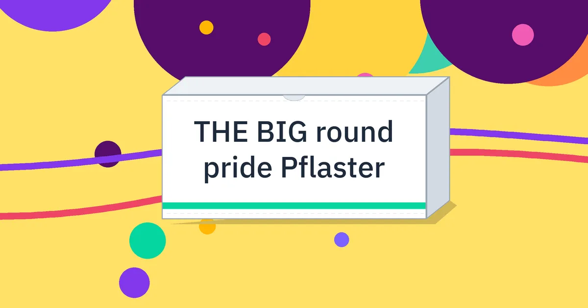 Symbolbild: Packung mit der Aufschrift THE BIG round pride Pflaster (PZN 19868310) – Verfügbarkeit und Bezug in Apotheken in Frankfurt am Main
