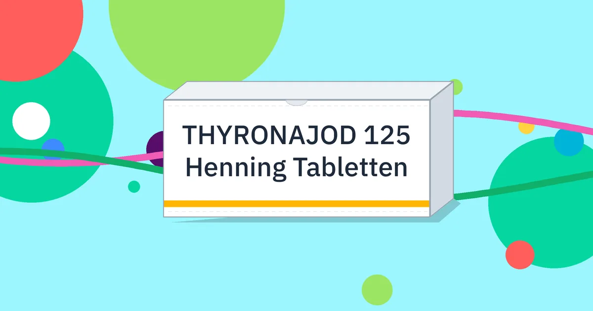 Symbolbild: Packung mit der Aufschrift THYRONAJOD 125 Henning Tabletten (PZN 06882308) – Verfügbarkeit und Bezug in Apotheken in Frankfurt am Main