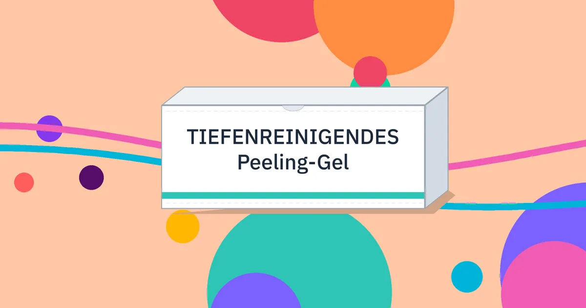Symbolbild: Packung mit der Aufschrift TIEFENREINIGENDES Peeling-Gel (PZN 12480672) – Verfügbarkeit und Bezug in Apotheken in Frankfurt am Main