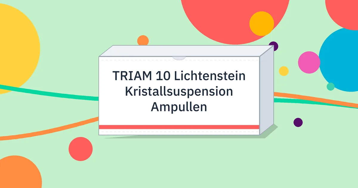 Symbolbild: Packung mit der Aufschrift TRIAM 10 Lichtenstein Kristallsuspension Ampullen (PZN 04692650) – Verfügbarkeit und Bezug in Apotheken in Frankfurt am Main
