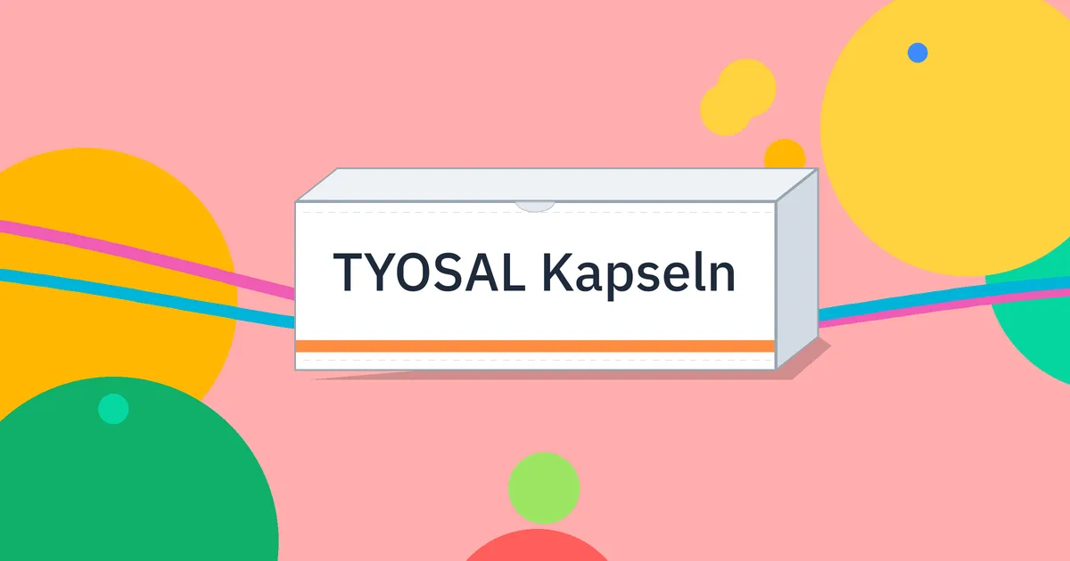 Symbolbild: Packung mit der Aufschrift TYOSAL Kapseln (PZN 08815351) – Verfügbarkeit und Bezug in Apotheken in Frankfurt am Main