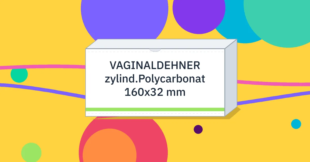 Symbolbild: Packung mit der Aufschrift VAGINALDEHNER zylind.Polycarbonat 160x32 mm (PZN 04021826) – Verfügbarkeit und Bezug in Apotheken in Frankfurt am Main