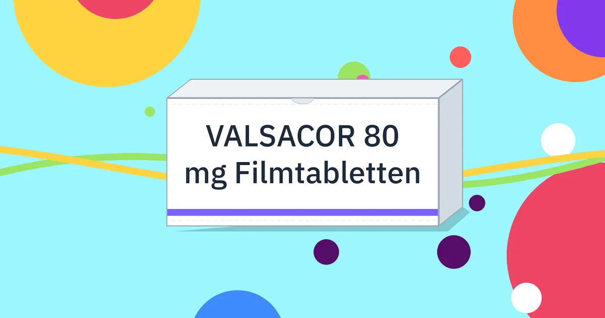 Symbolbild: Packung mit der Aufschrift VALSACOR 80 mg Filmtabletten (PZN 09269608) – Verfügbarkeit und Bezug in Apotheken in Frankfurt am Main