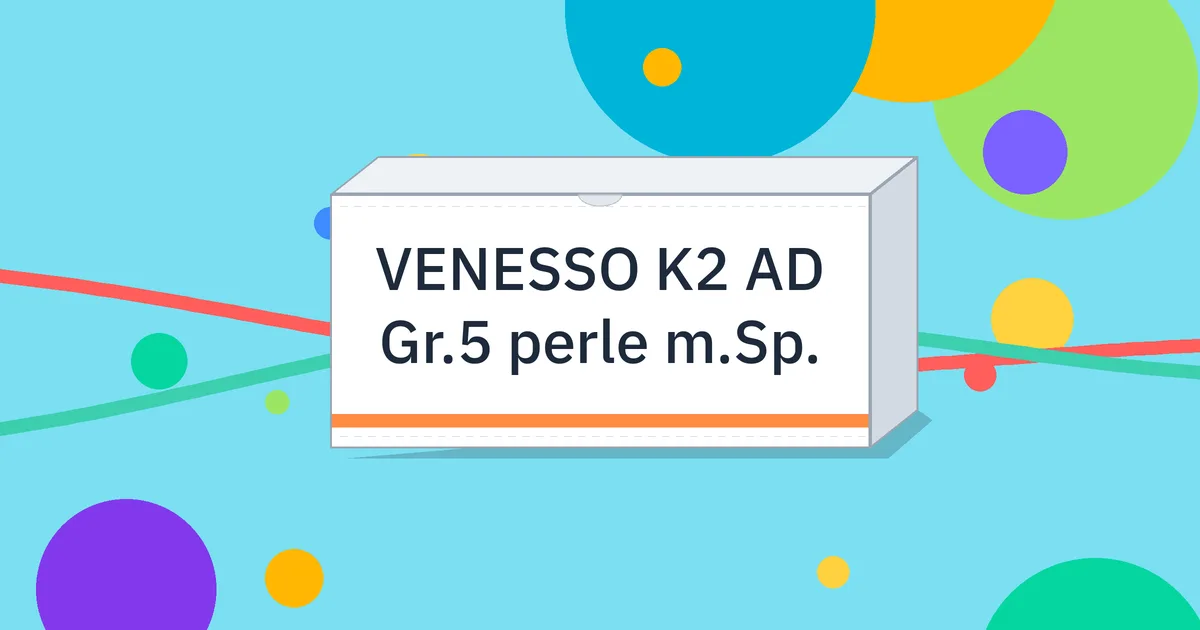 Symbolbild: Packung mit der Aufschrift VENESSO K2 AD Gr.5 perle m.Sp. (PZN 03257053) – Verfügbarkeit und Bezug in Apotheken in Frankfurt am Main