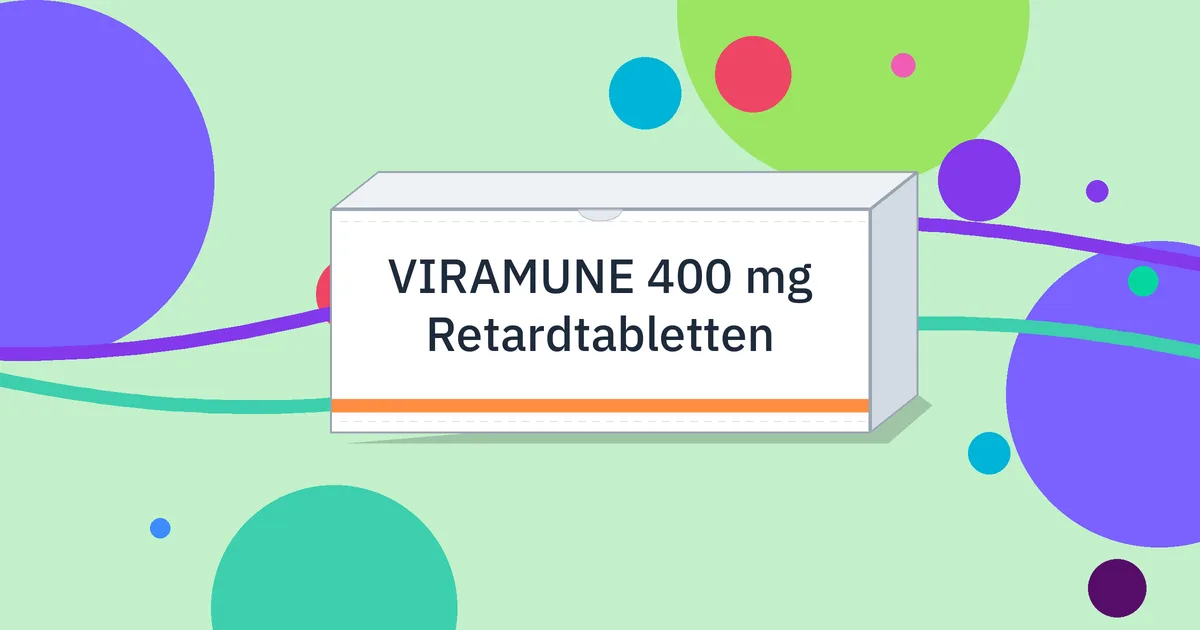 Symbolbild: Packung mit der Aufschrift VIRAMUNE 400 mg Retardtabletten (PZN 09493033) – Verfügbarkeit und Bezug in Apotheken in Frankfurt am Main