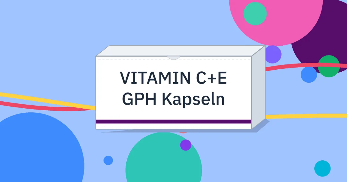 Symbolbild: Packung mit der Aufschrift VITAMIN C+E GPH Kapseln (PZN 02070186) – Verfügbarkeit und Bezug in Apotheken in Frankfurt am Main
