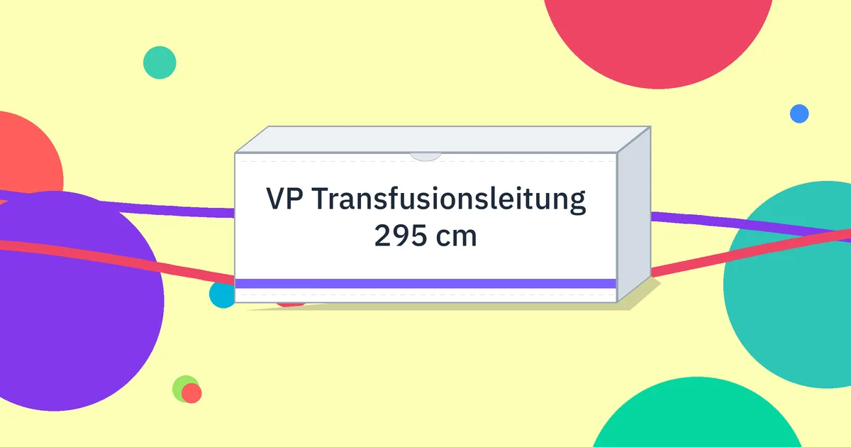 Symbolbild: Packung mit der Aufschrift VP Transfusionsleitung 295 cm (PZN 15782652) – Verfügbarkeit und Bezug in Apotheken in Frankfurt am Main