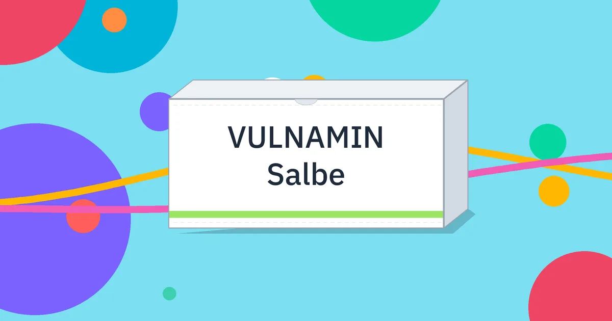 Symbolbild: Packung mit der Aufschrift VULNAMIN Salbe (PZN 17878149) – Verfügbarkeit und Bezug in Apotheken in Frankfurt am Main