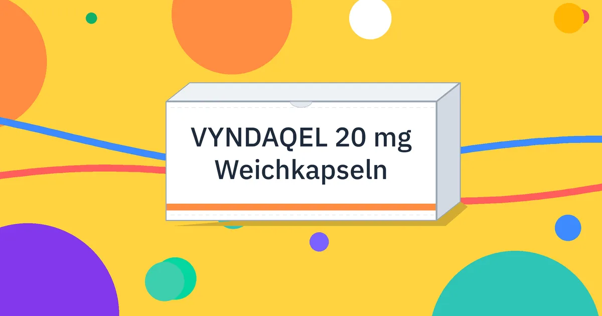 Symbolbild: Packung mit der Aufschrift VYNDAQEL 20 mg Weichkapseln (PZN 16870401) – Verfügbarkeit und Bezug in Apotheken in Frankfurt am Main