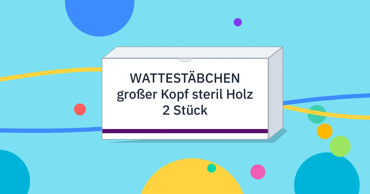 Symbolbild: Packung mit der Aufschrift WATTESTÄBCHEN großer Kopf steril Holz 2 Stück (PZN 17248017) – Verfügbarkeit und Bezug in Apotheken in Frankfurt am Main