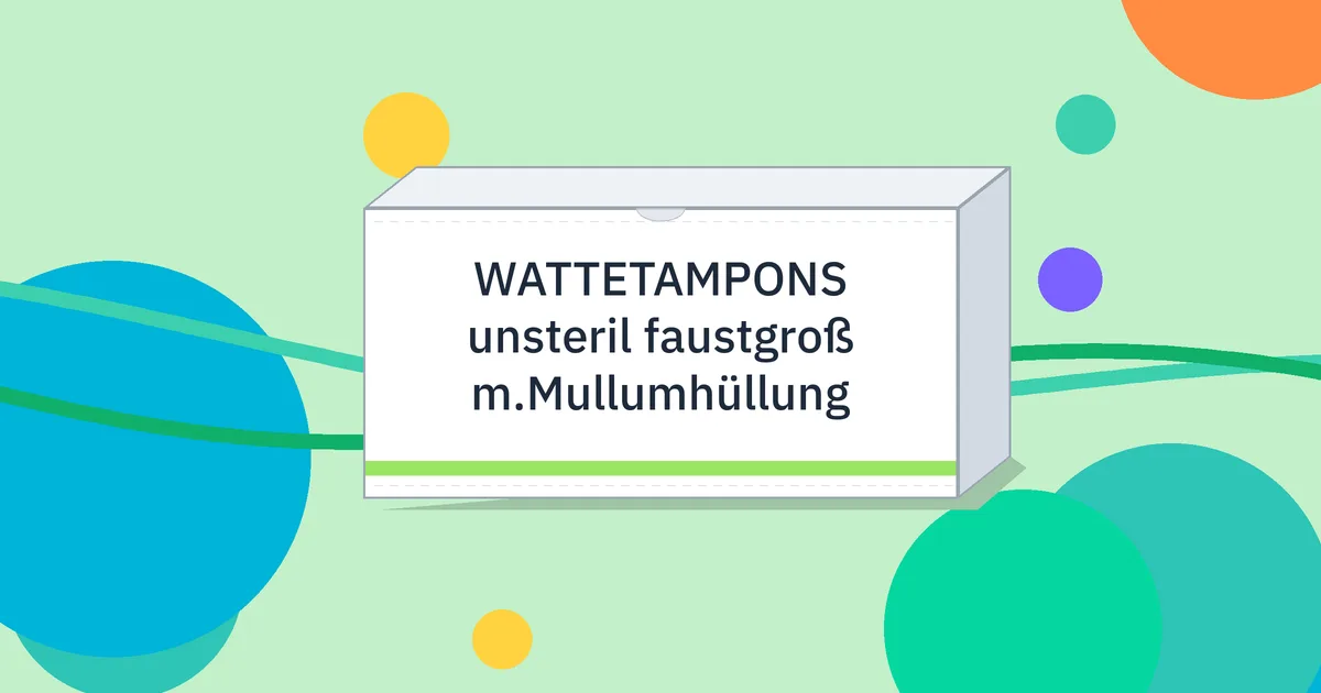 Symbolbild: Packung mit der Aufschrift WATTETAMPONS unsteril faustgroß m.Mullumhüllung (PZN 10810875) – Verfügbarkeit und Bezug in Apotheken in Frankfurt am Main