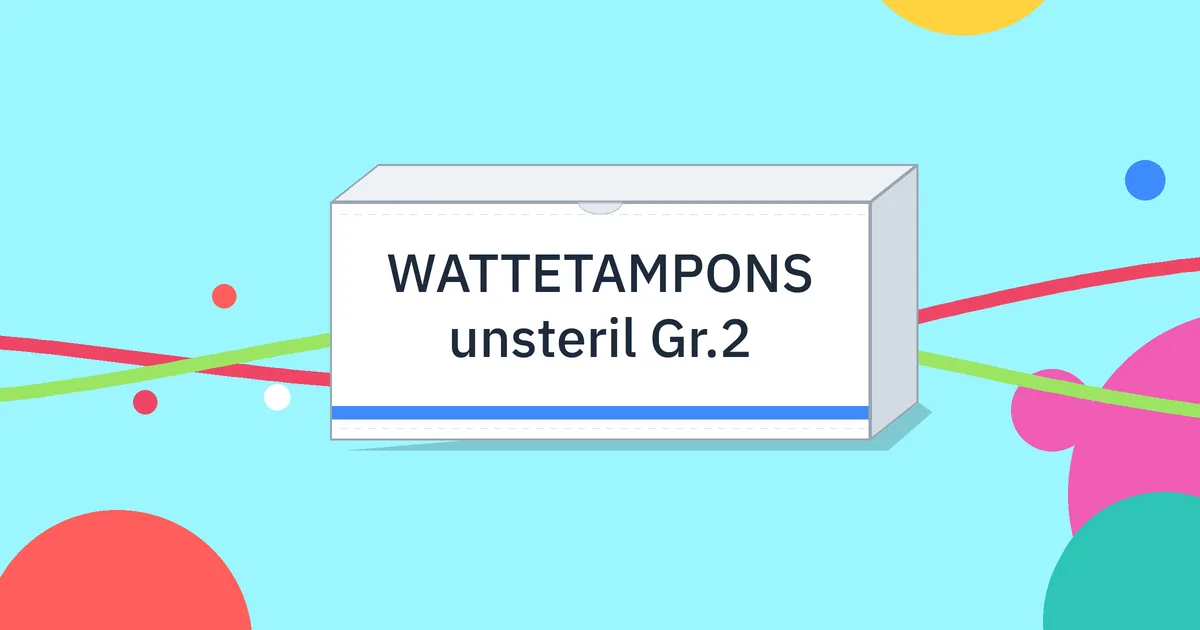 Symbolbild: Packung mit der Aufschrift WATTETAMPONS unsteril Gr.2 (PZN 01960564) – Verfügbarkeit und Bezug in Apotheken in Frankfurt am Main