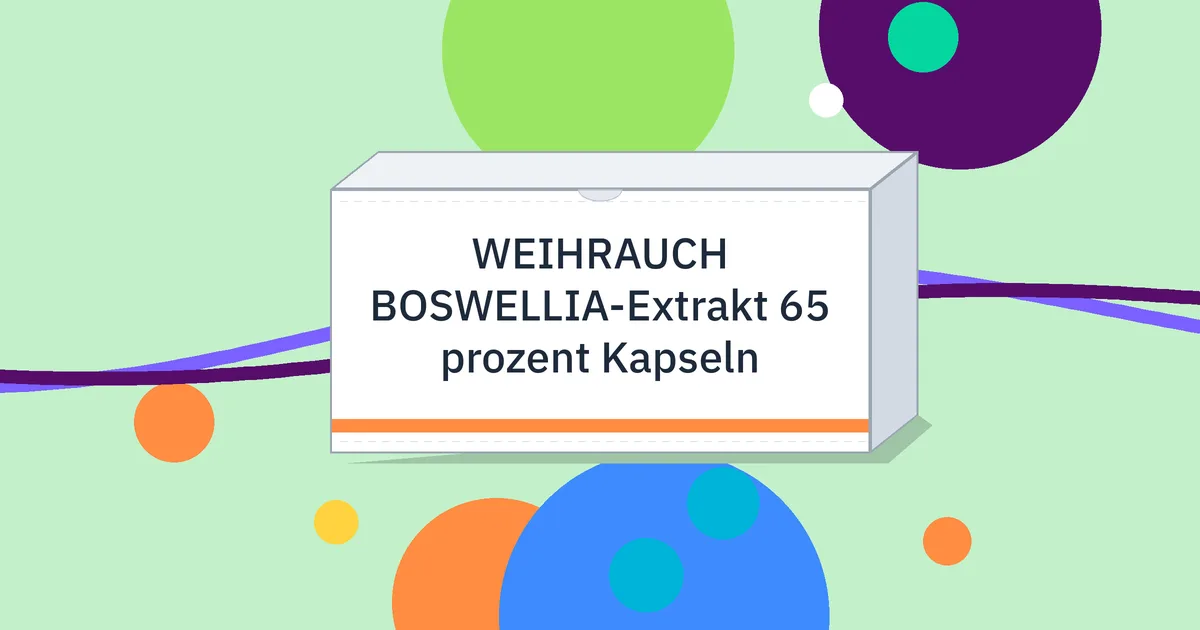 Symbolbild: Packung mit der Aufschrift WEIHRAUCH BOSWELLIA-Extrakt 65 prozent Kapseln (PZN 12543355) – Verfügbarkeit und Bezug in Apotheken in Frankfurt am Main