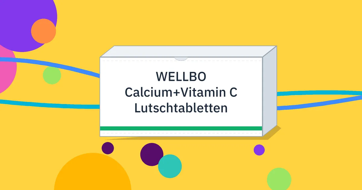 Symbolbild: Packung mit der Aufschrift WELLBO Calcium+Vitamin C Lutschtabletten (PZN 05024560) – Verfügbarkeit und Bezug in Apotheken in Frankfurt am Main